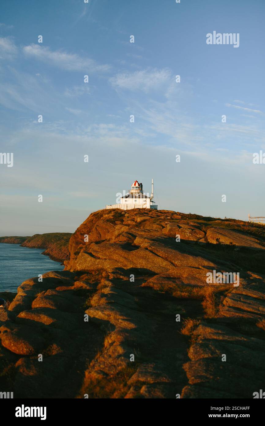The Cape Spear Lighthouse in the coastline of Newfoundland and Labrador ...