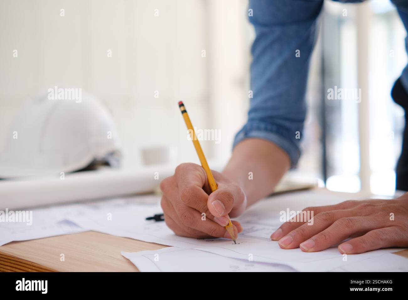 Architecture plans paper modern office hi-res stock photography and ...