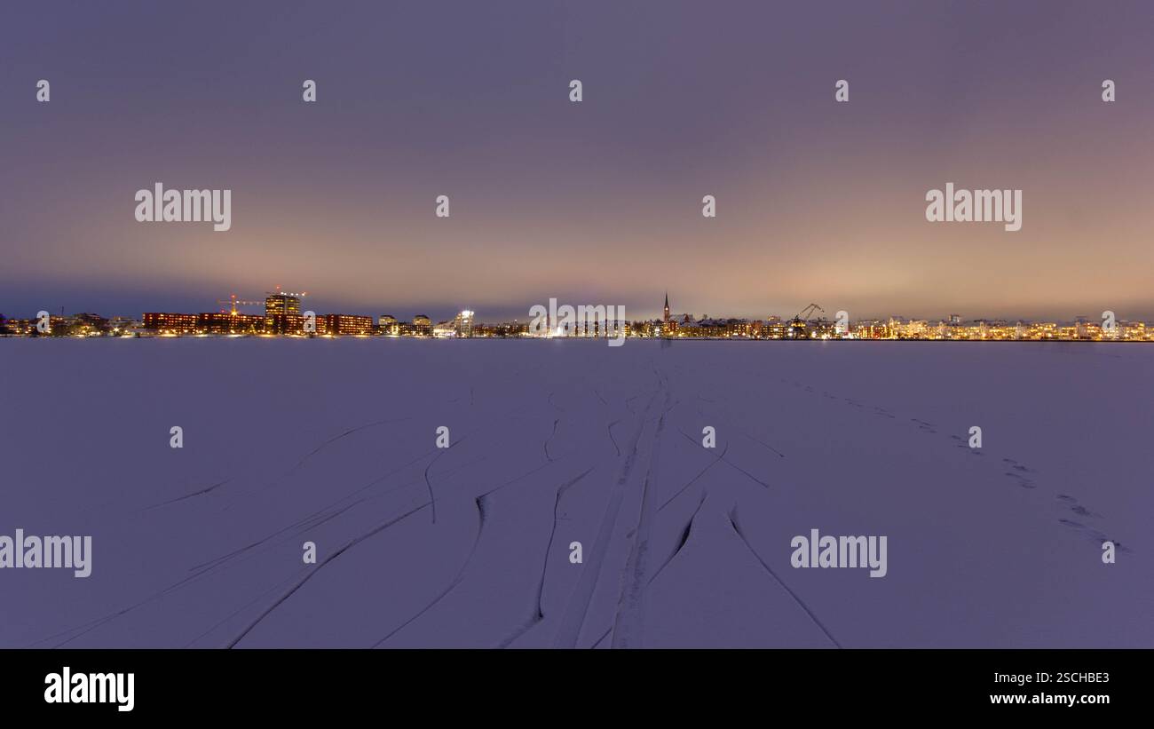 Lulea, Sweden, viewed from the frozen sea Stock Photo - Alamy
