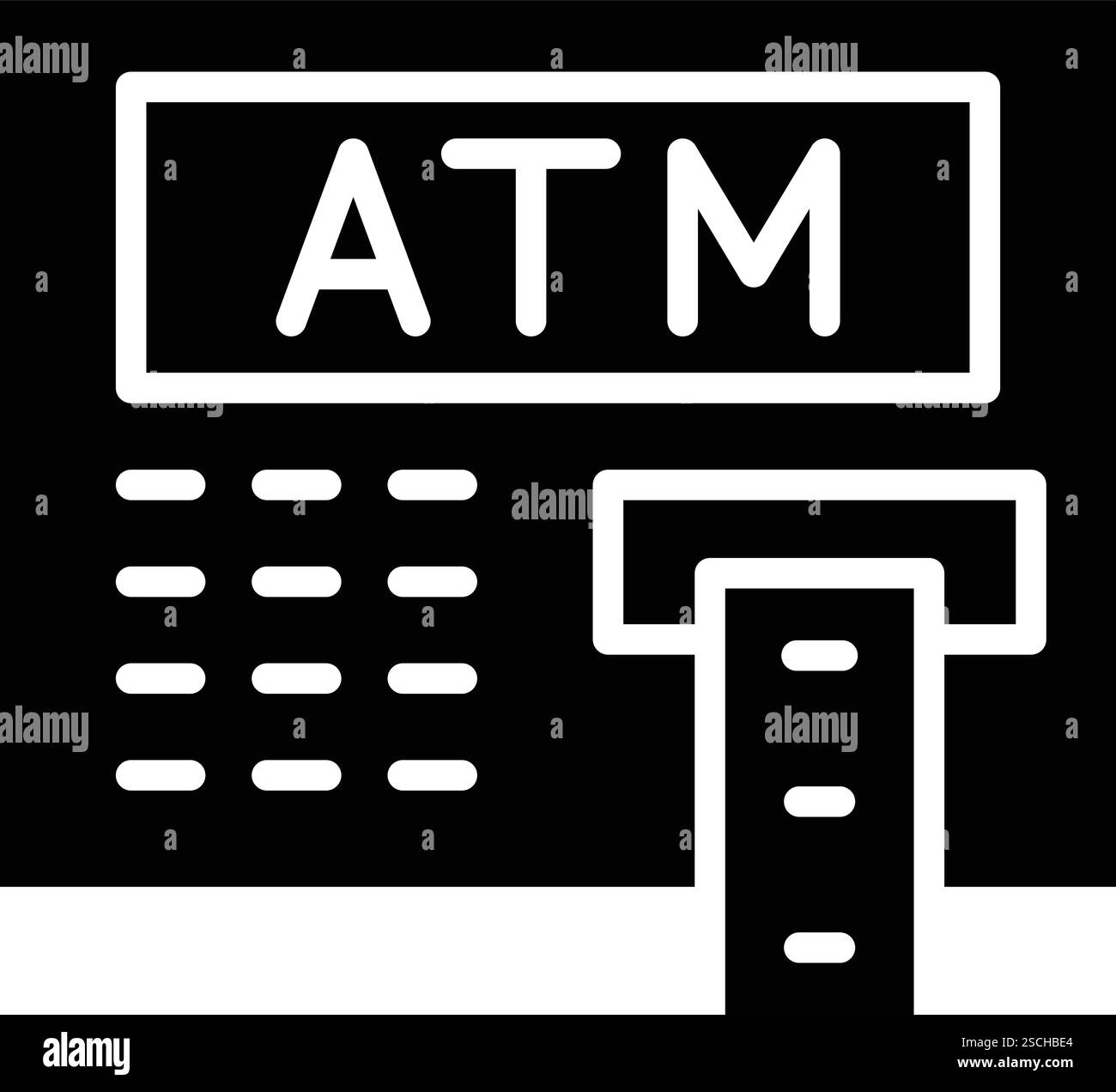 Atm machine symbol icon Black and White Stock Photos & Images - Alamy