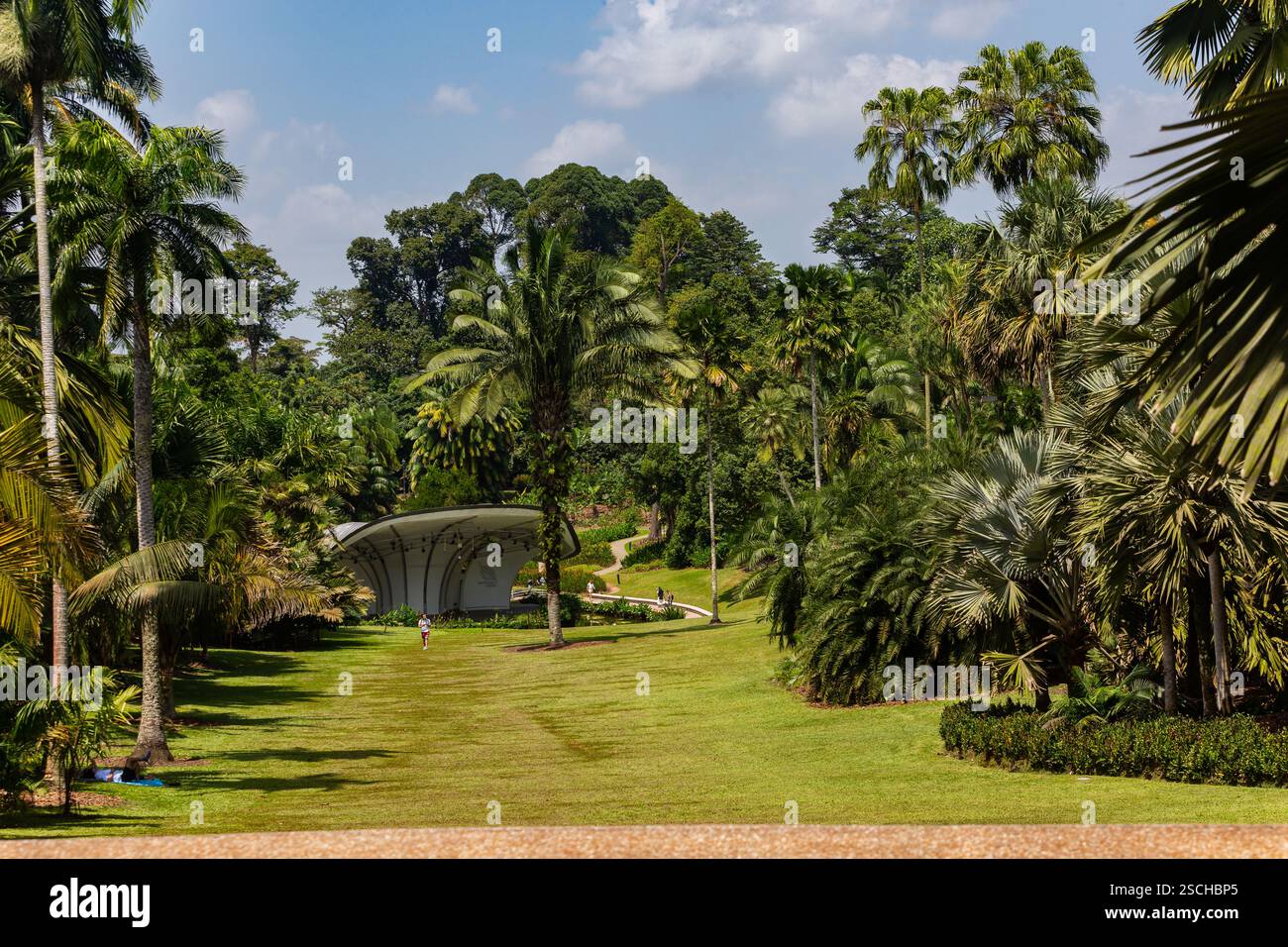 Landscape scenery view of the lawn and Shaw Foundation Symphony Stage ...