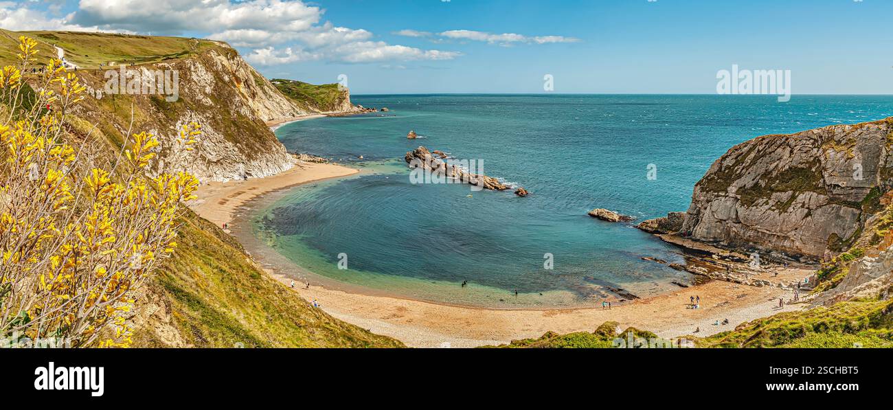 St. Oswalds Bay and Man O'War Cove at the Durdle Door Cliff Formation ...