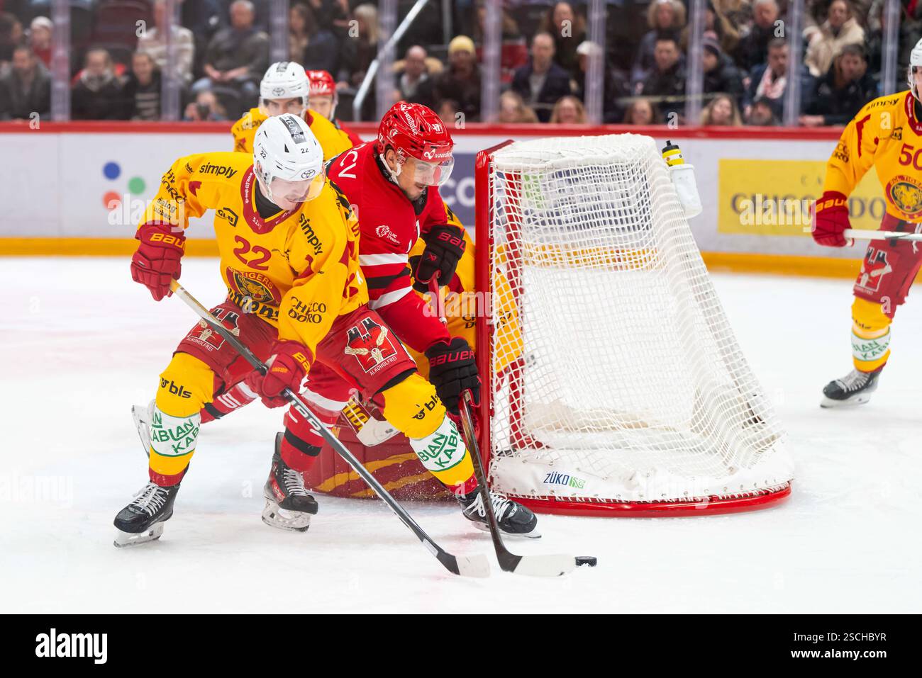 Lausanne, Switzerland, January 28th 2025: Joel Salzgeber (22 SCL Tigers ...