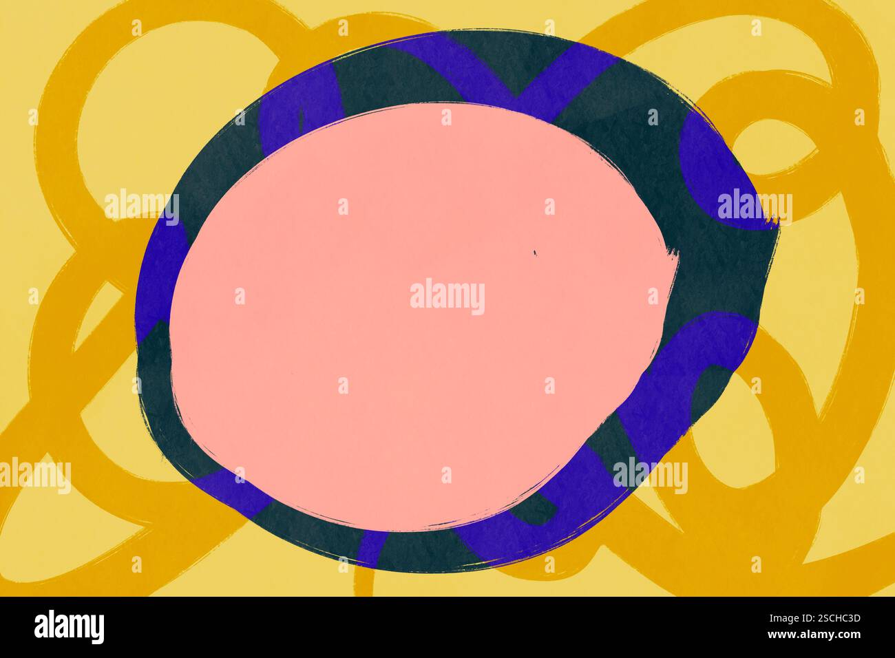 A minimalist abstract illustration featuring vibrant oval and circular ...