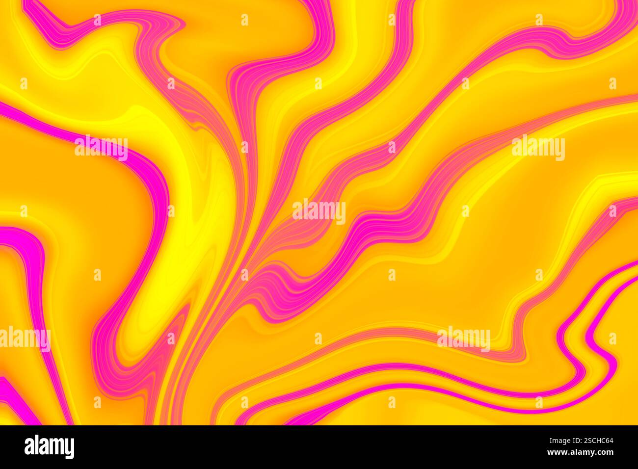 A dynamic abstract image with vibrant pink and yellow swirls creating ...
