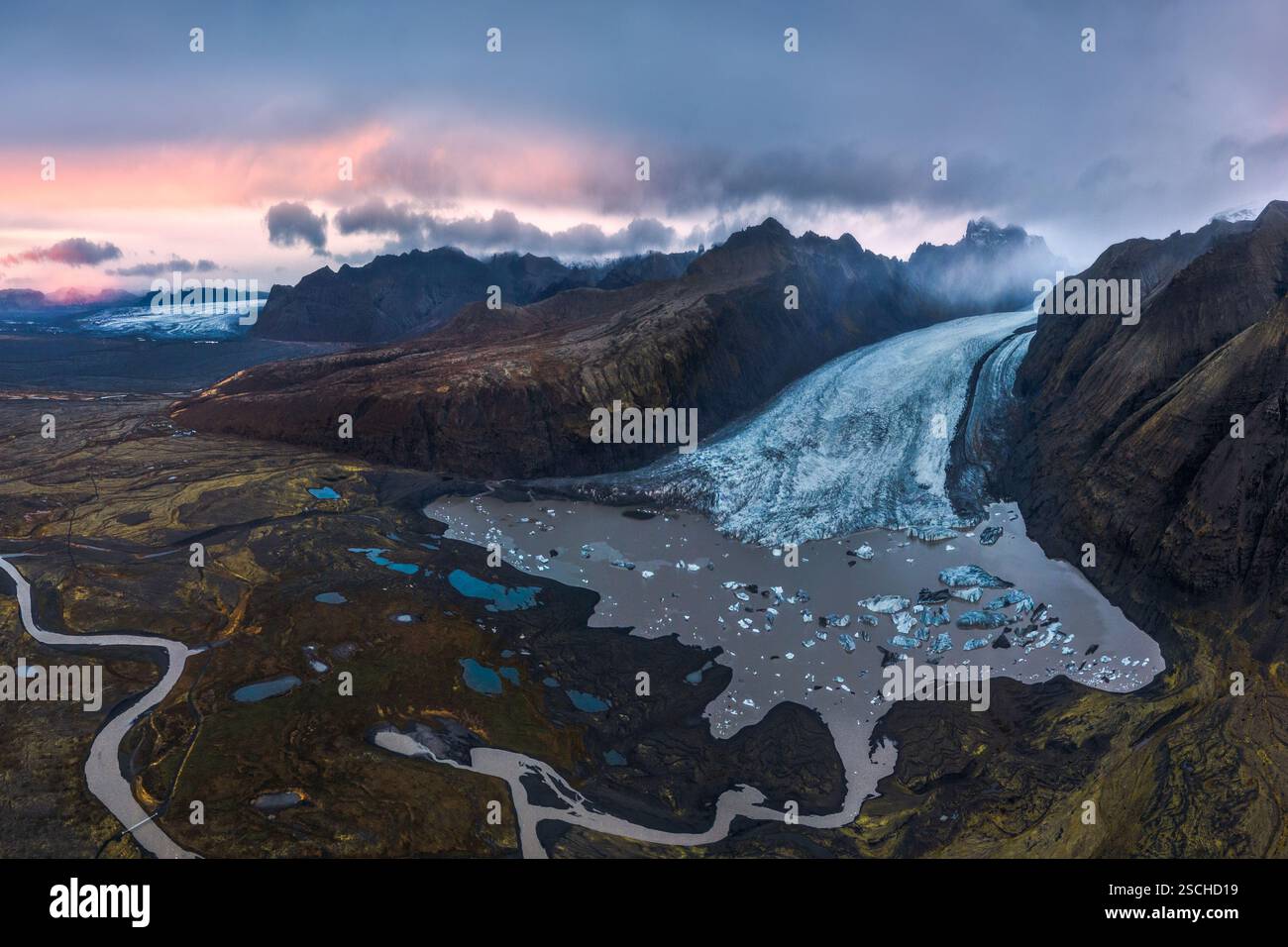 Stunning aerial shot capturing the expansive Vatnajökull Glacier ...