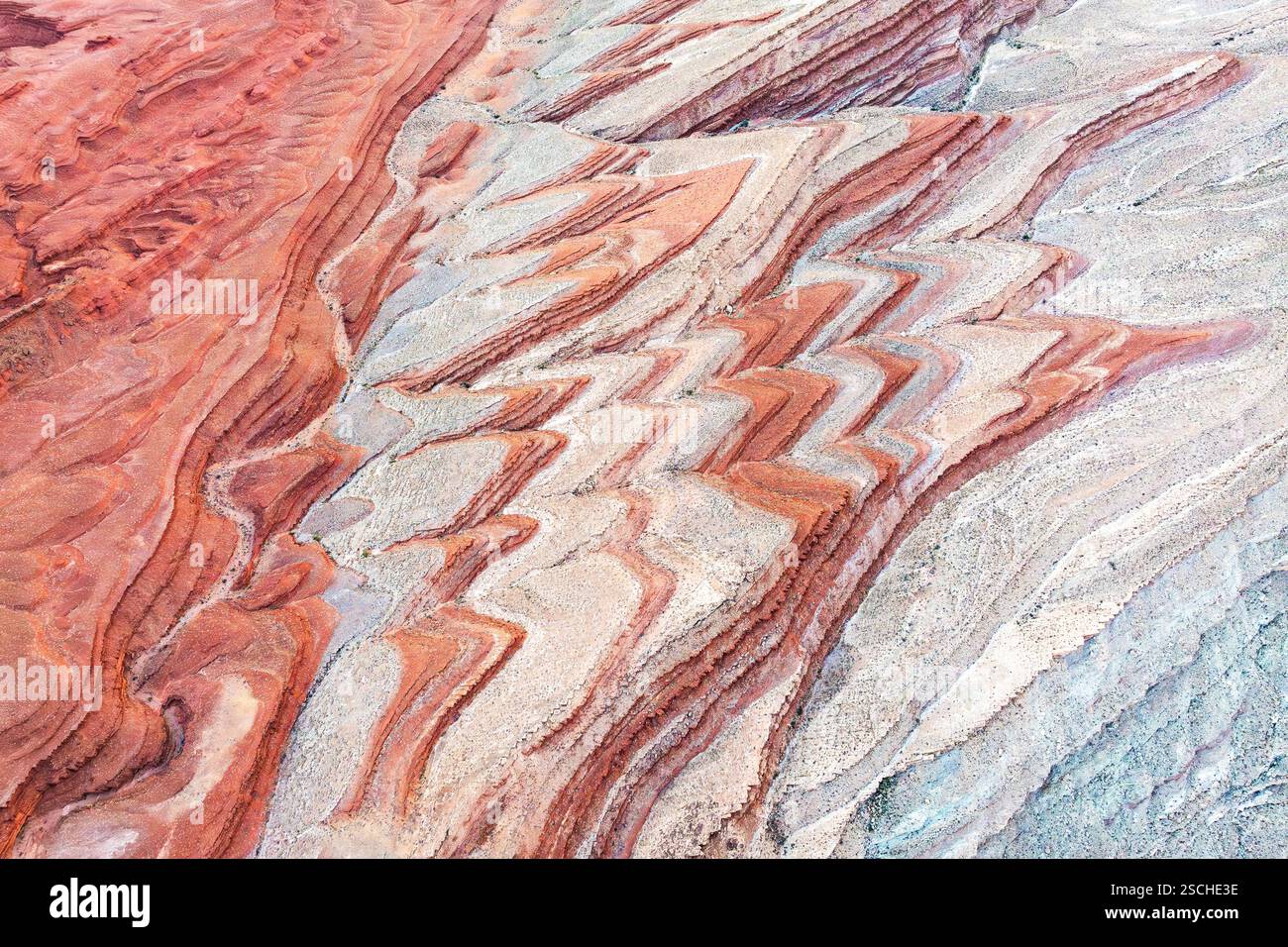 Colorful sediment patterns unfold in an aerial view of the canyon ...