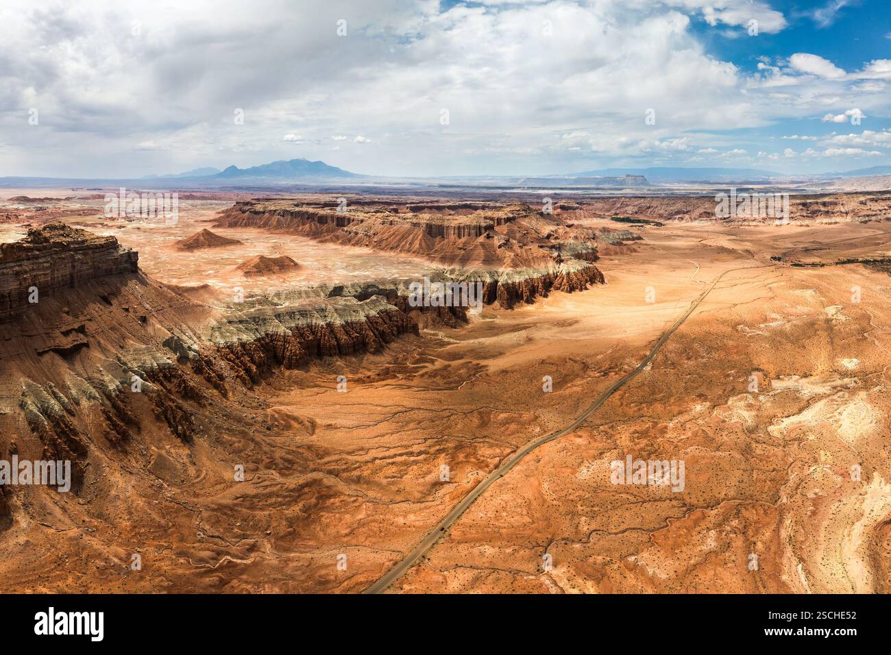 An expansive aerial shot capturing the rugged and unique terrain of ...