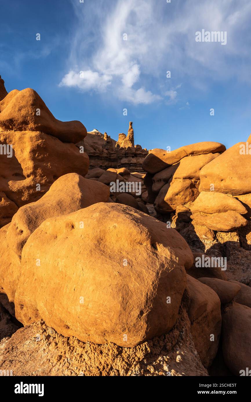 Sandstone formations in Goblin Valley State Park, Utah, create an ...