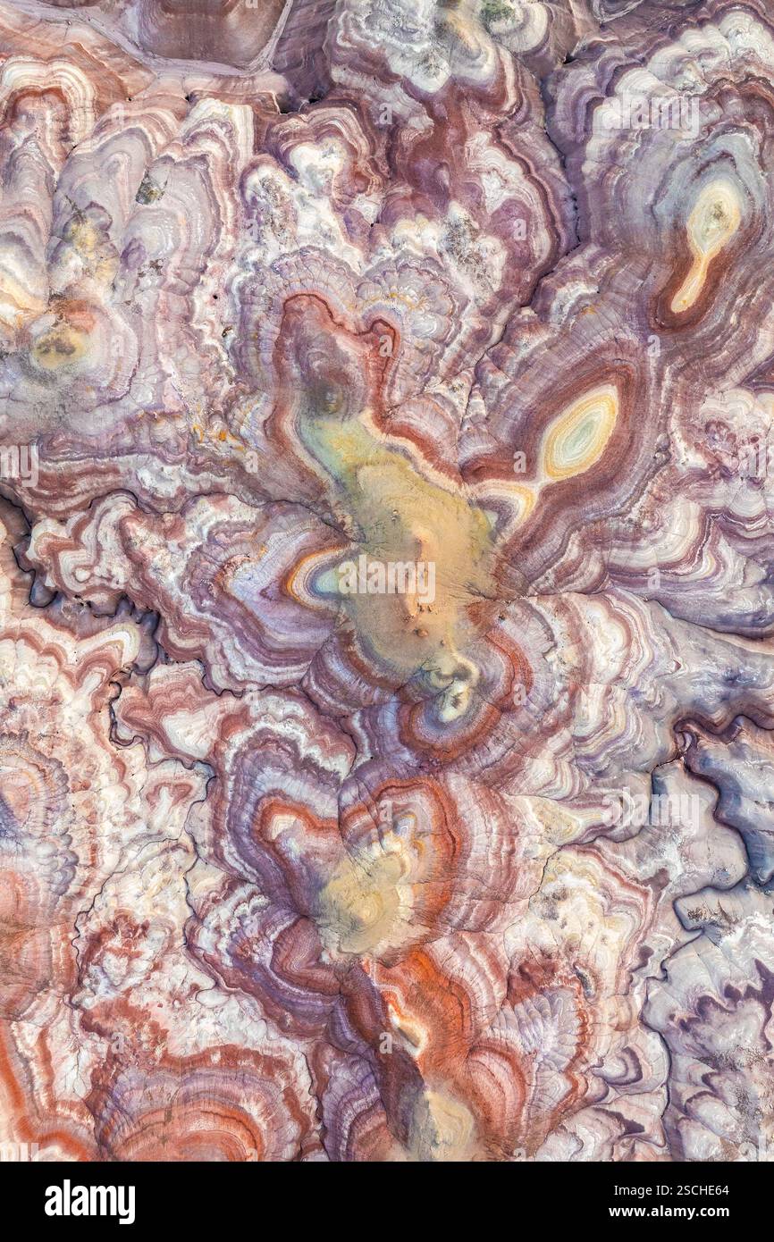 A mesmerizing aerial view of Utah's bentonite sandstone exhibits ...