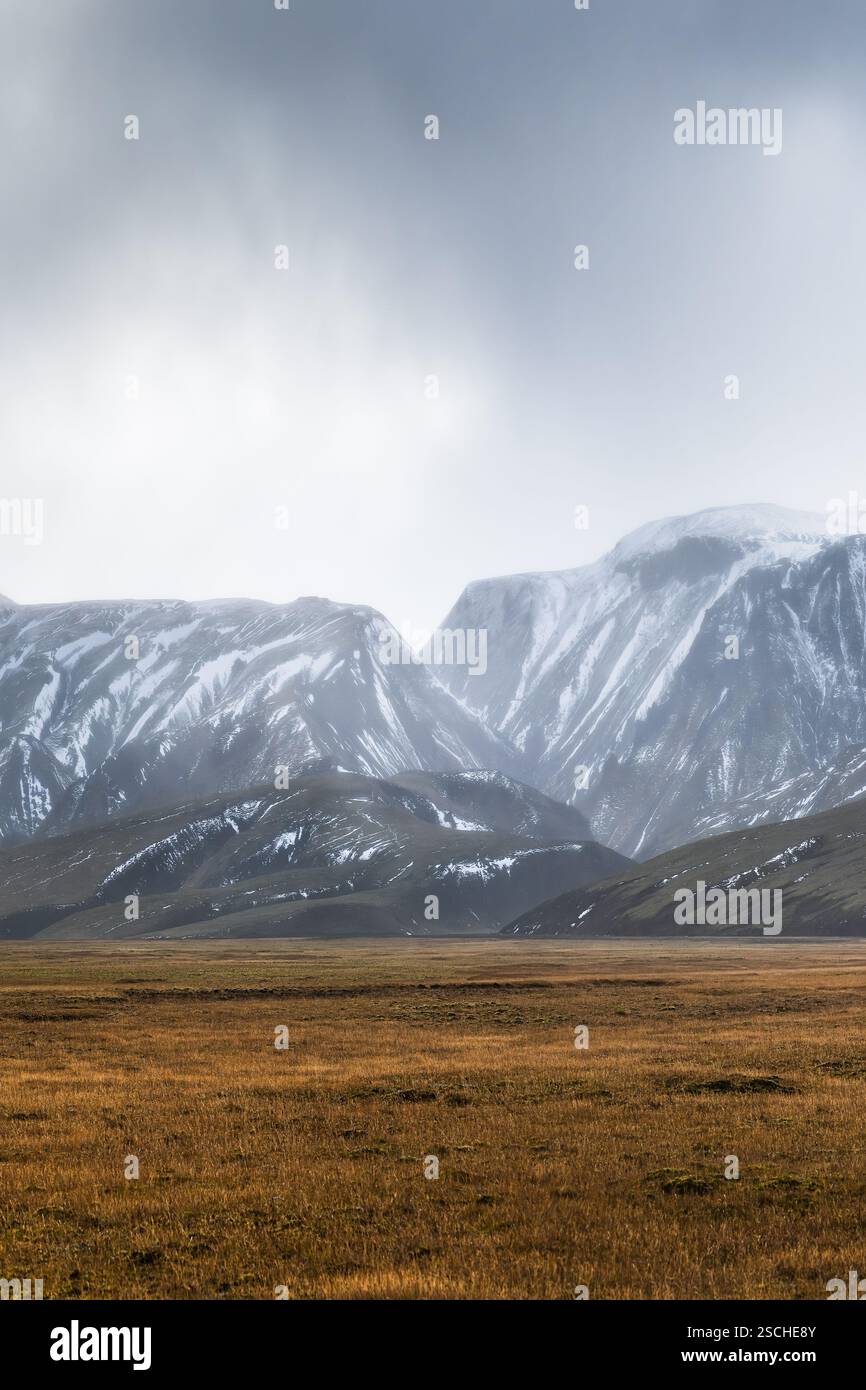 Expansive view of Iceland's highlands showcasing majestic, snow-capped ...