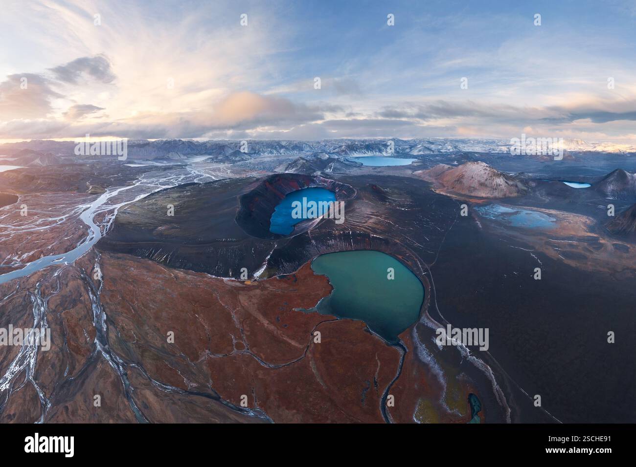 Captivating aerial view of Iceland's Highlands showcasing volcanic ...