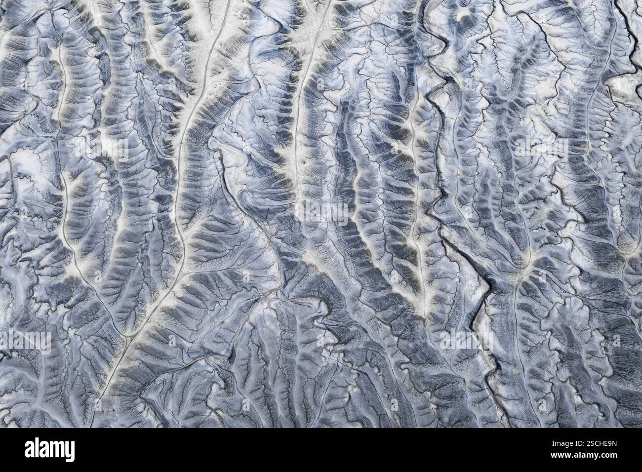 An aerial photograph showcasing the intricate, rugged textures of ...