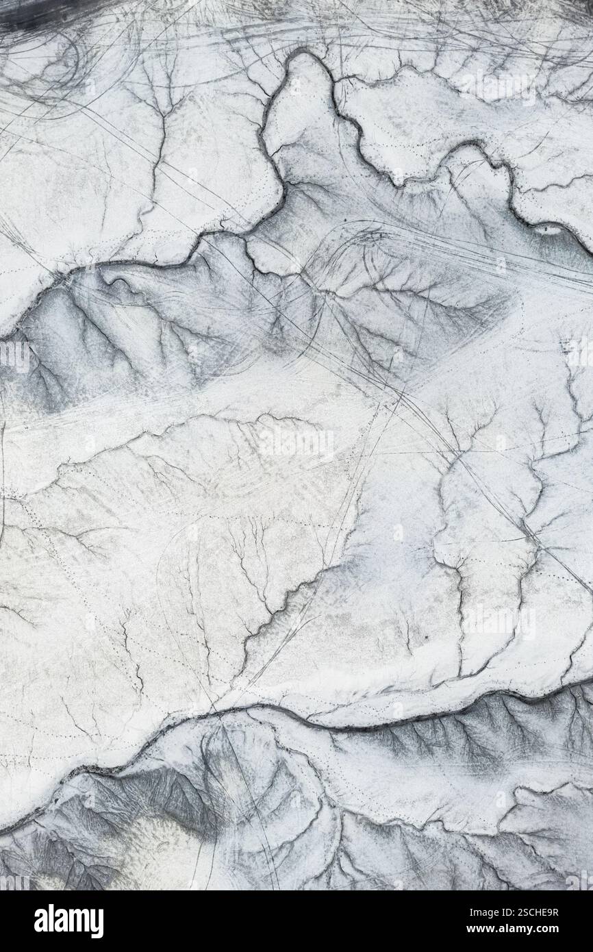 Intricate aerial view of Moonscape Overlook in Utah, showcasing the ...