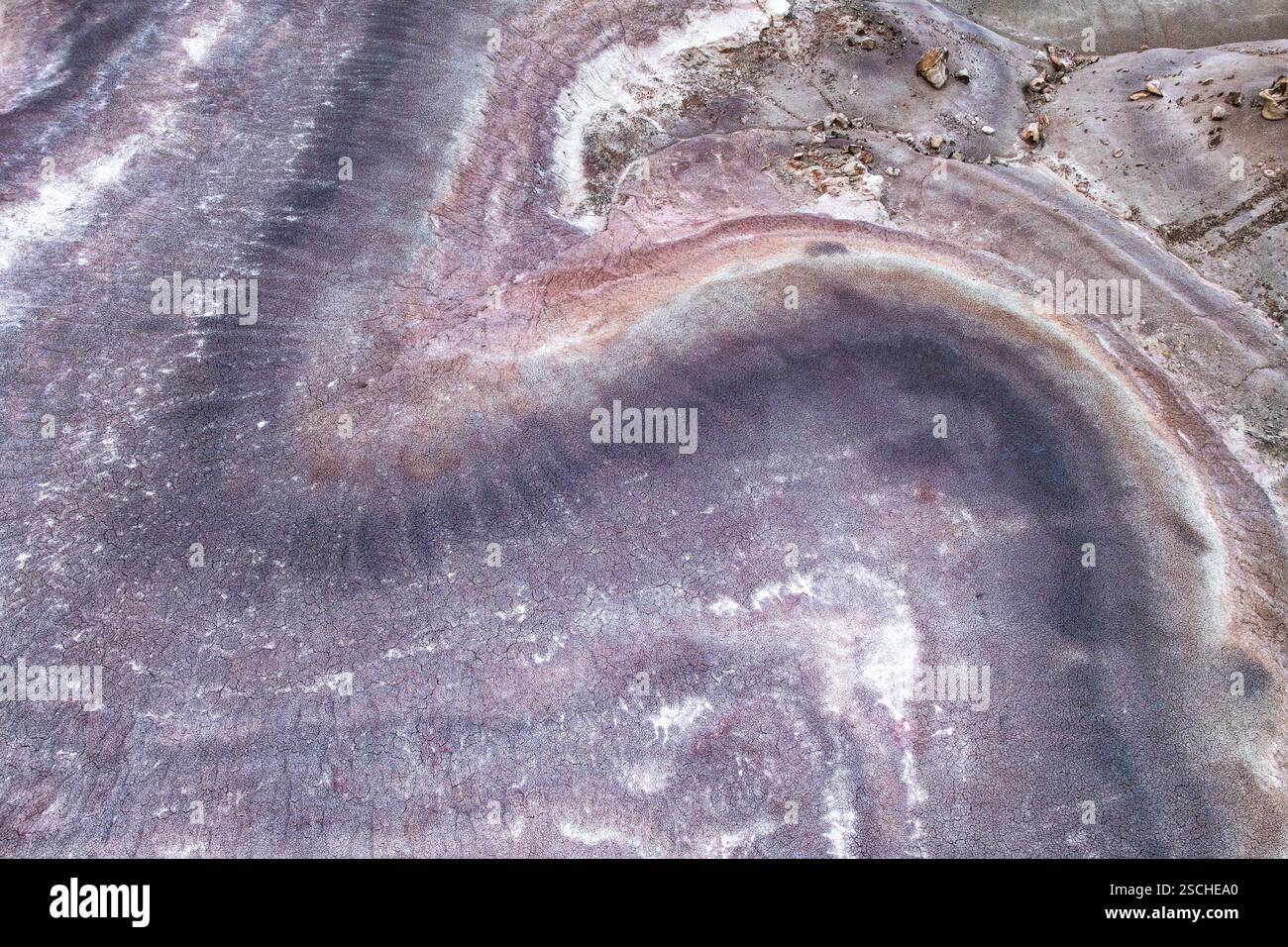 Aerial view showcasing intricate sandstone patterns on a rocky surface ...