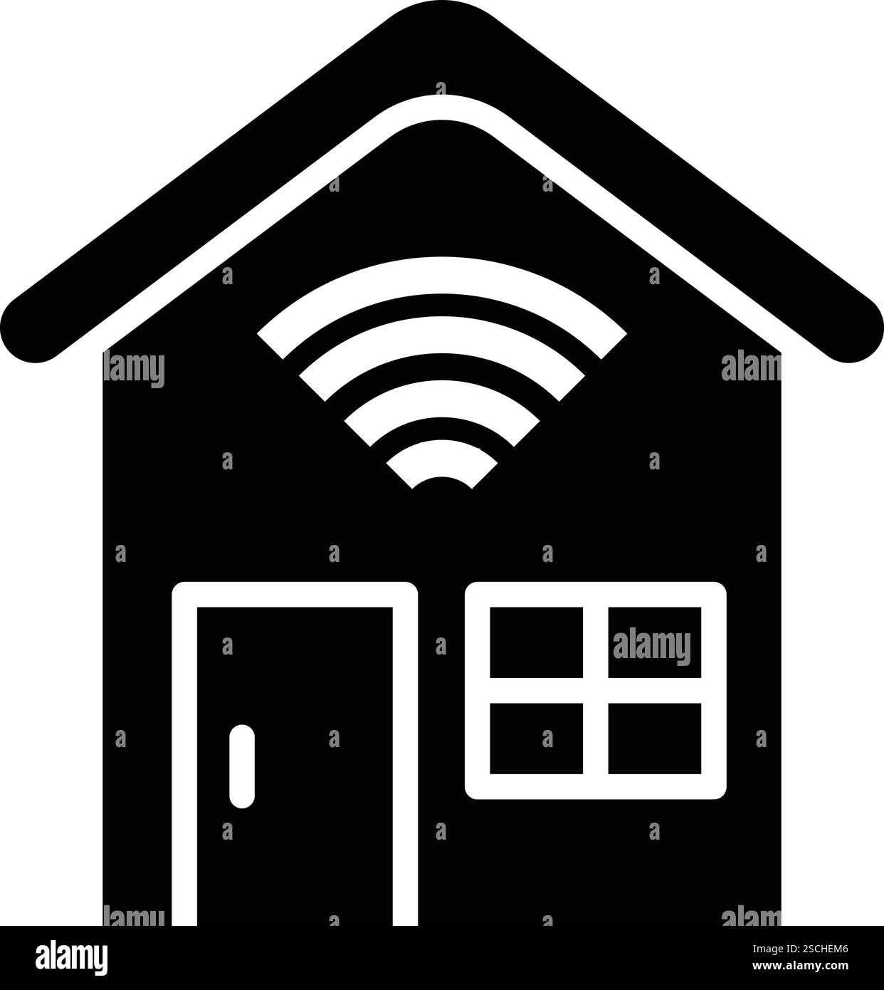 Smart house icon design Black and White Stock Photos & Images - Alamy