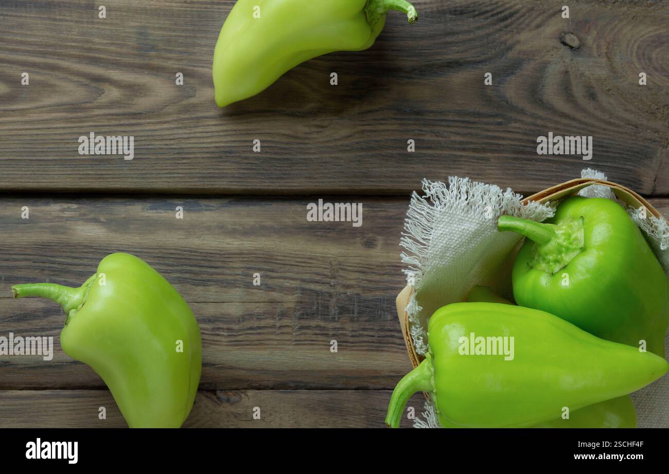 fresh green sweet (capsicum) pepper. Bell pepper or Capsicum annuum ...