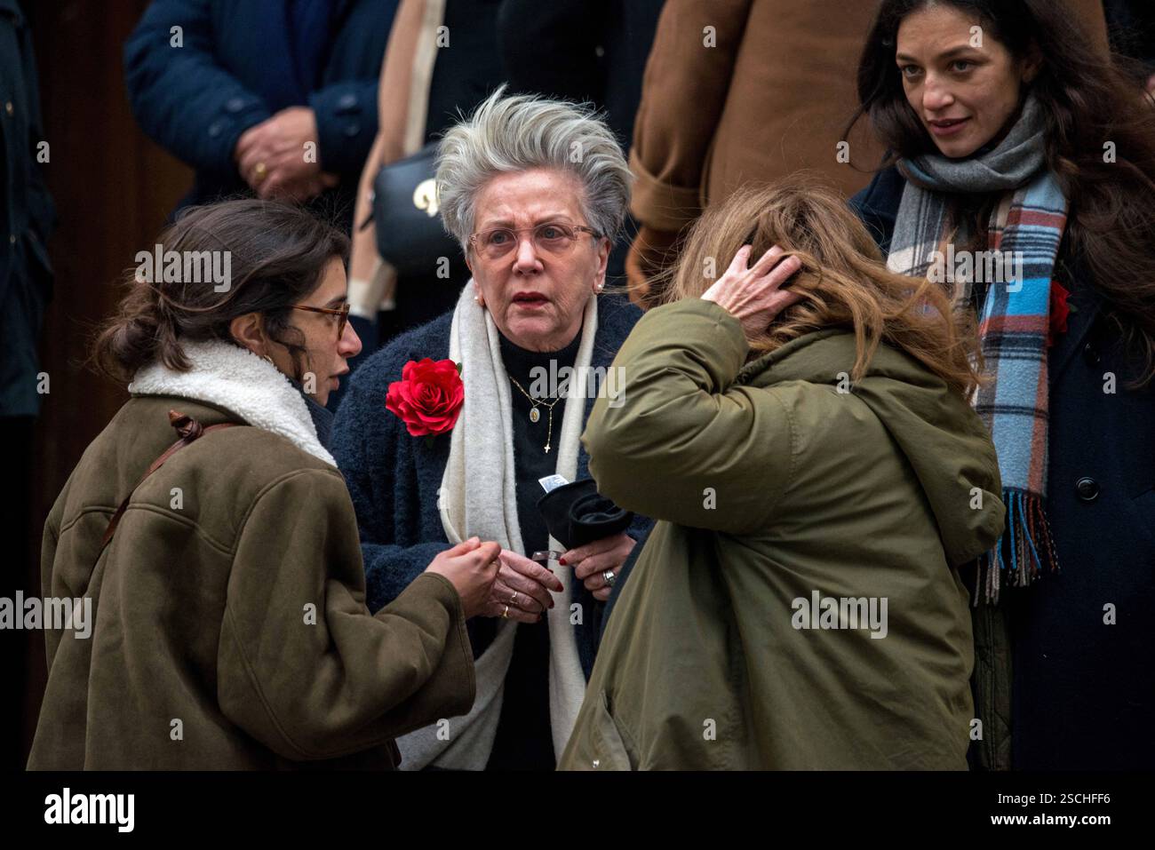 Paris, France. 06th Feb, 2025. Françoise Laborde at the funeral of ...