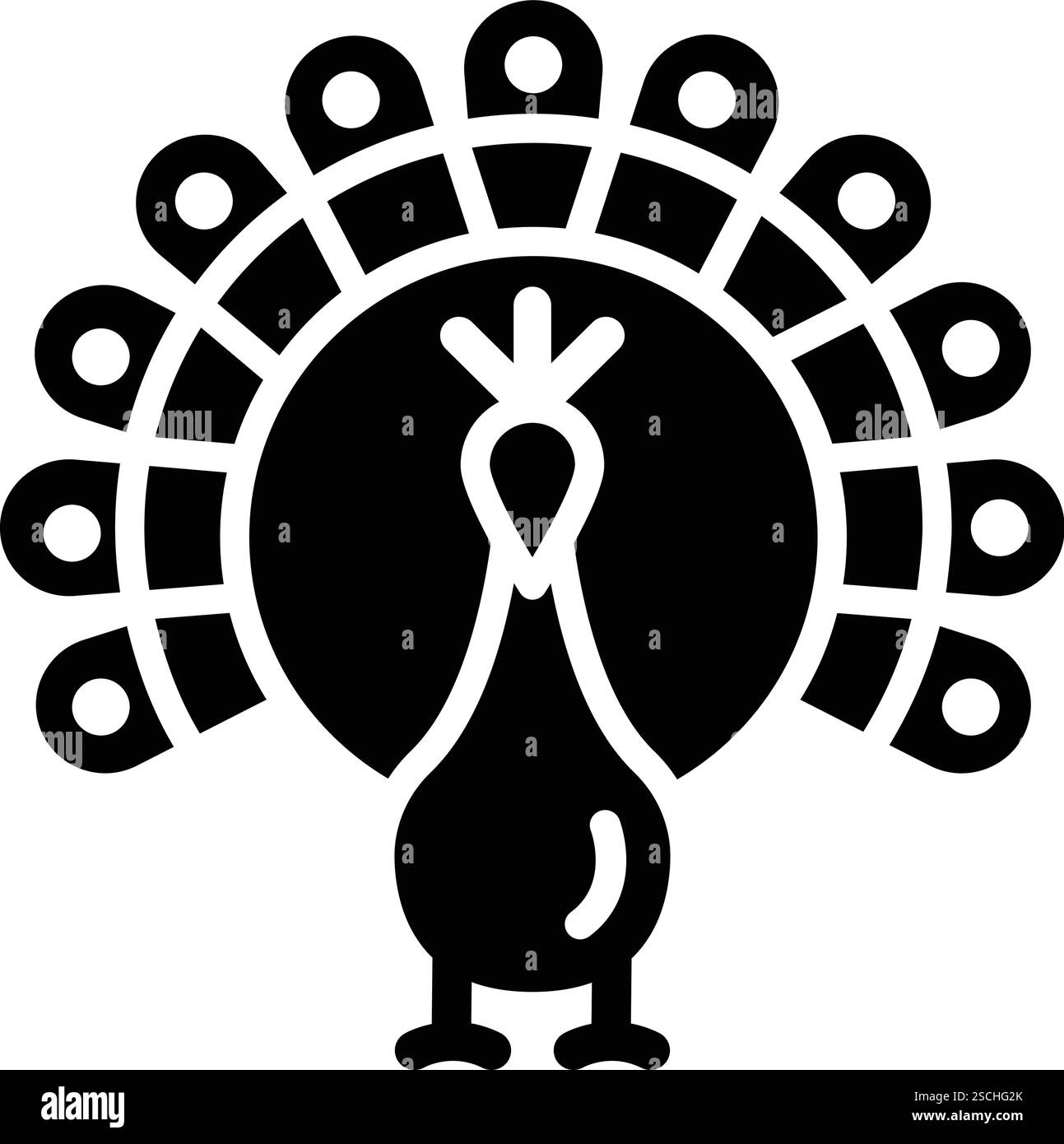 Peacock vector illustration isolated Black and White Stock Photos ...