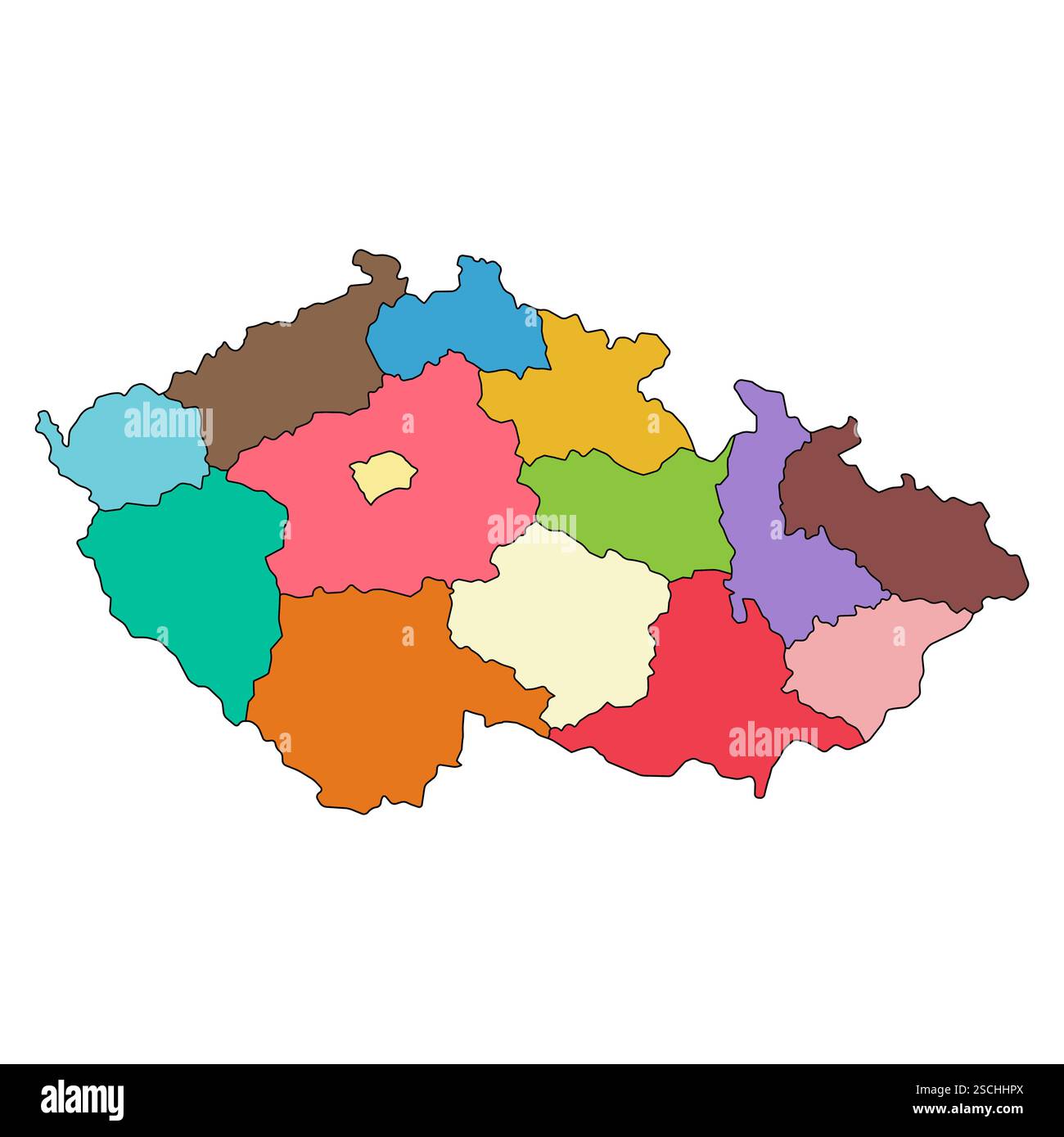 Region of Czech republic map, travel web flat concept icon vector ...