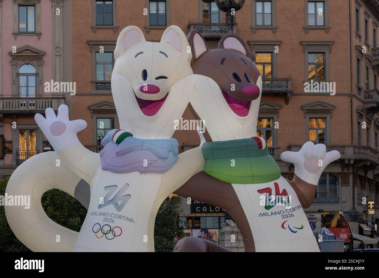 Milan, Italy, February 06, 2025 The Milano Cortina 2026 Mascots ...
