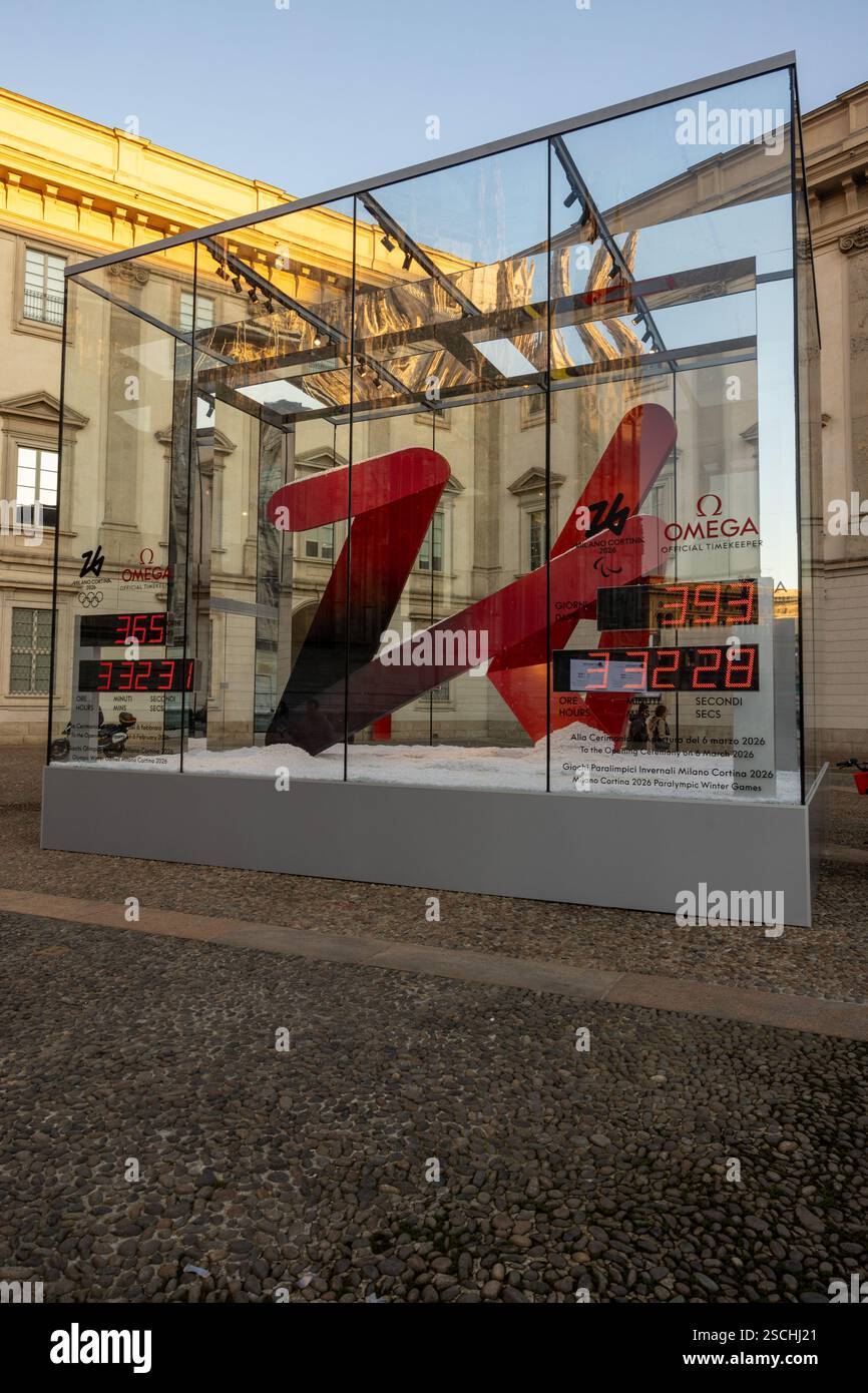 Milan, Italy, February 06, 2025 Omega Countdown Clock - Milano Cortina ...