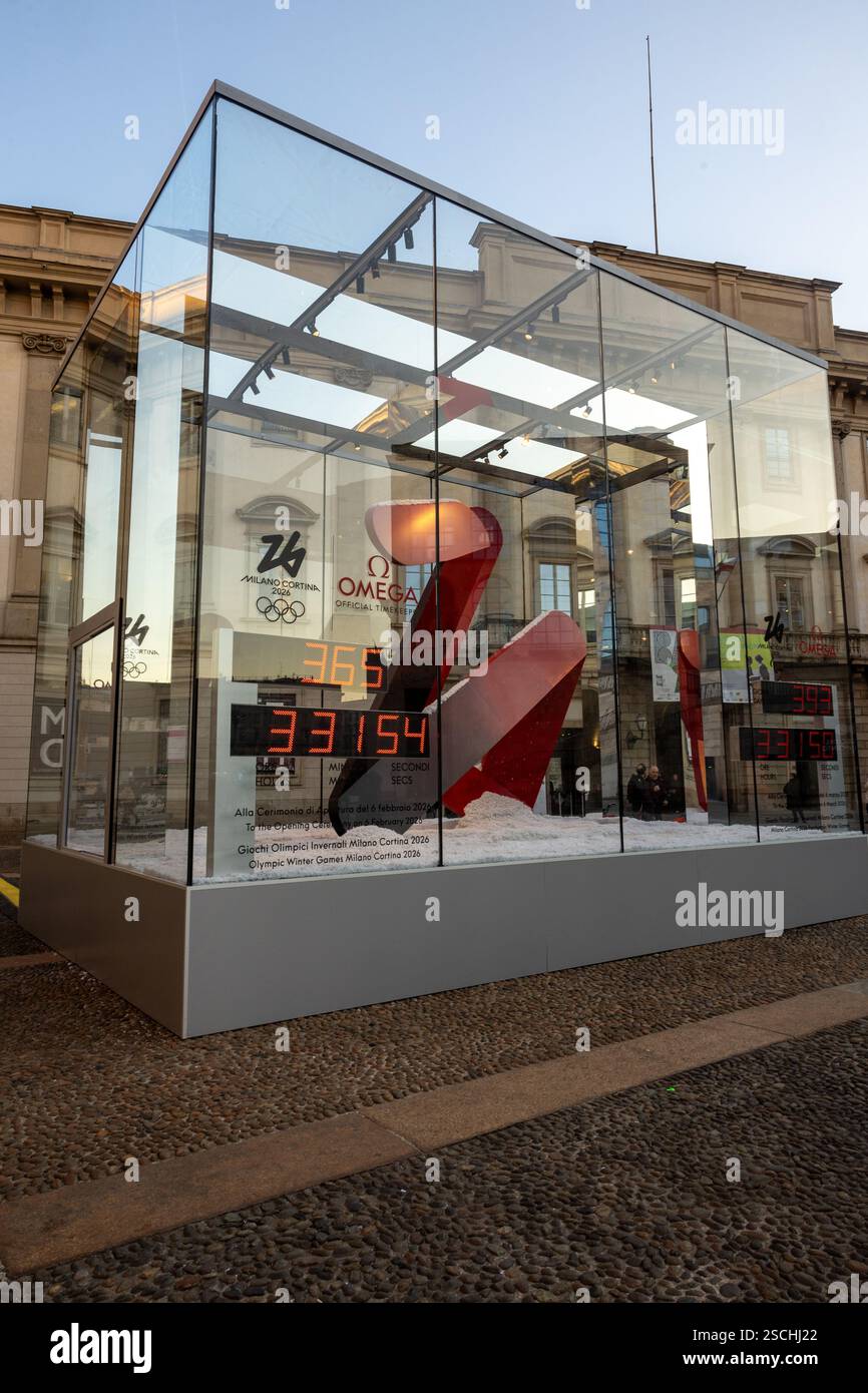 Milan, Italy, February 06, 2025 Omega Countdown Clock - Milano Cortina ...