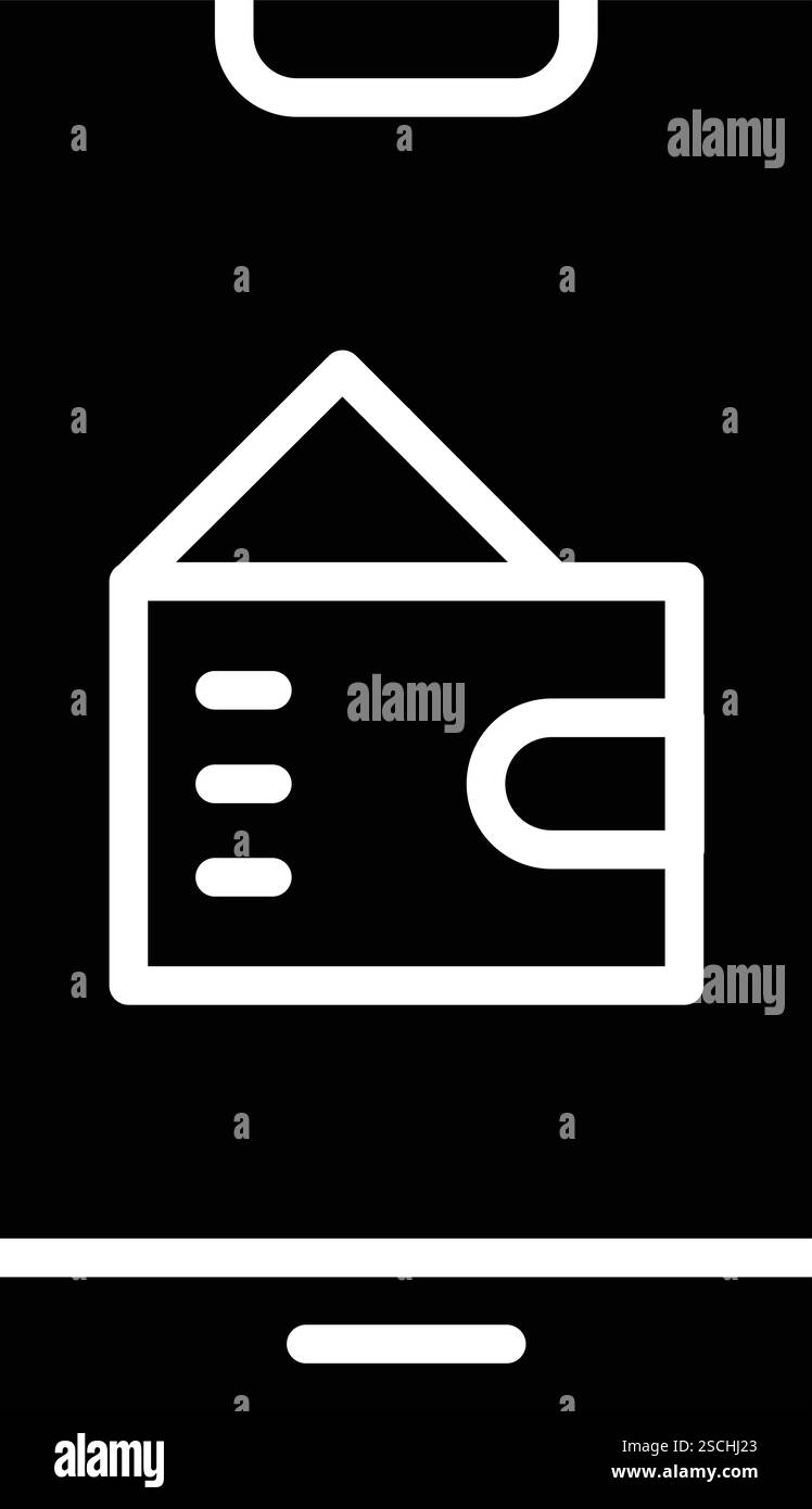 Mobile wallet icons in Black and White Stock Photos & Images - Alamy