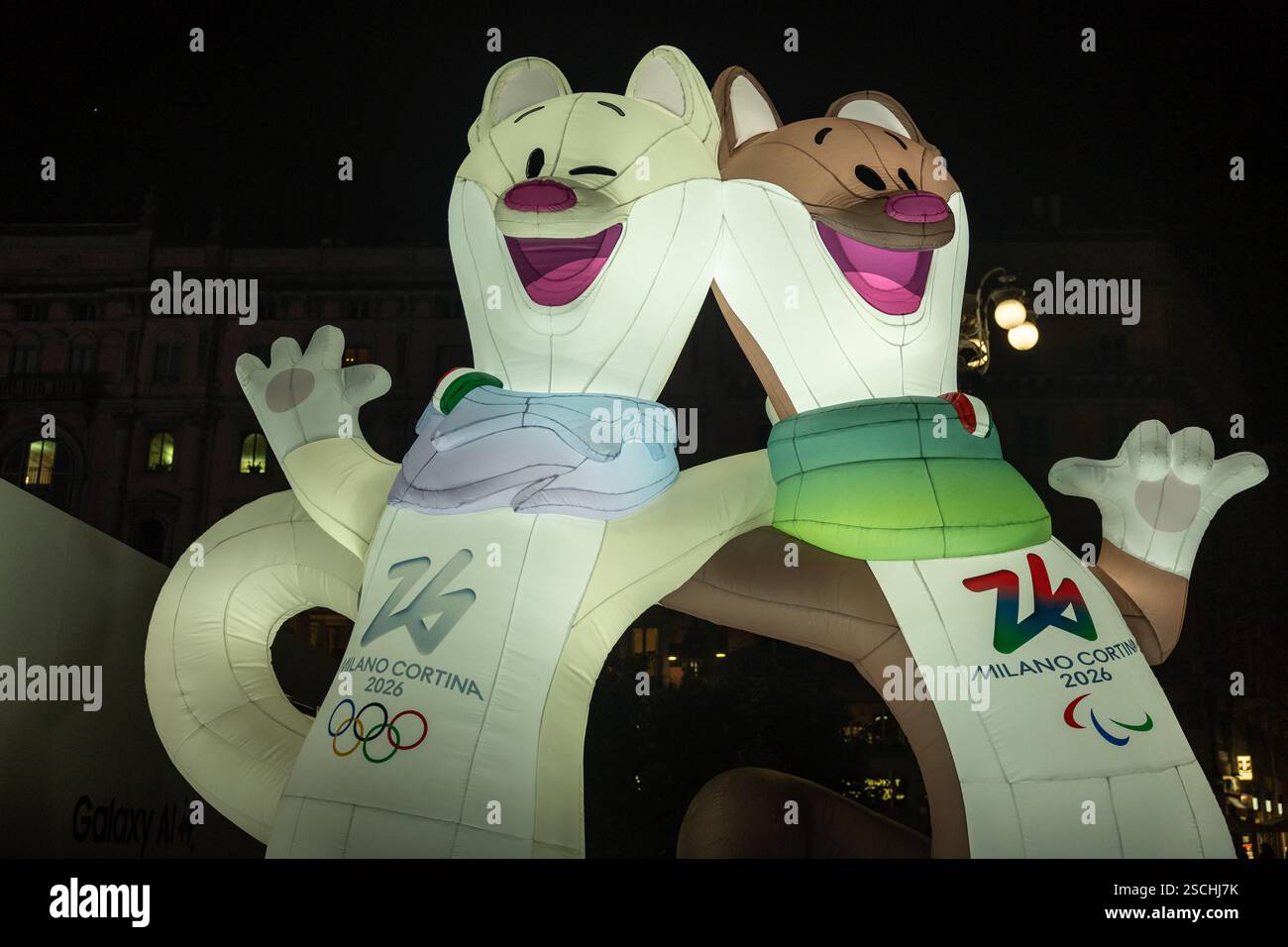 Milan, Italy, February 06, 2025 The Milano Cortina 2026 Mascots ...