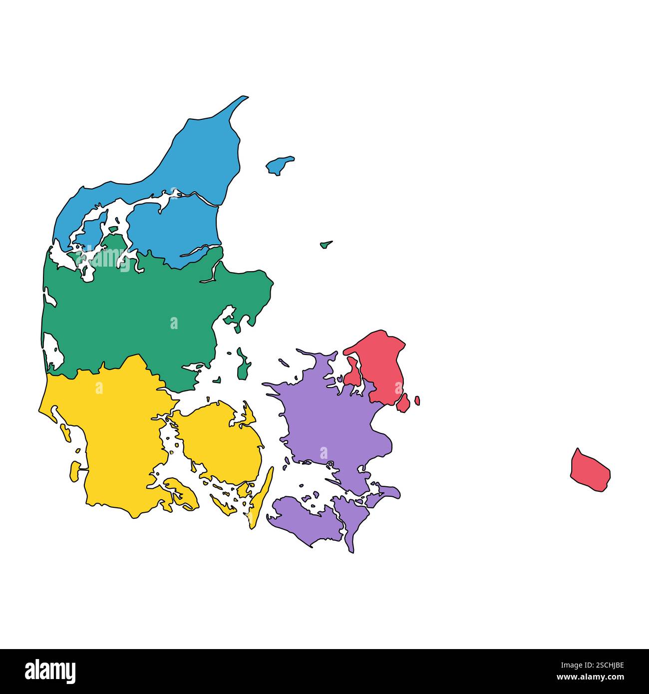 Denmark map symbol shape, travel web flat concept icon vector ...