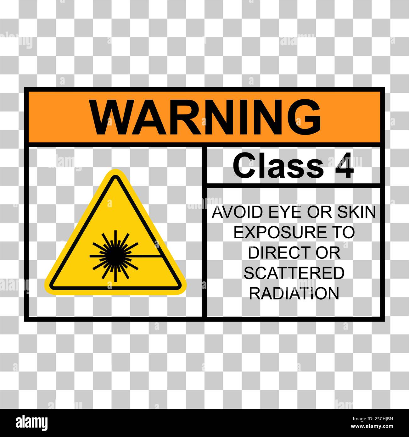 Laser radiation danger class 4 label icon, safety information symbol ...