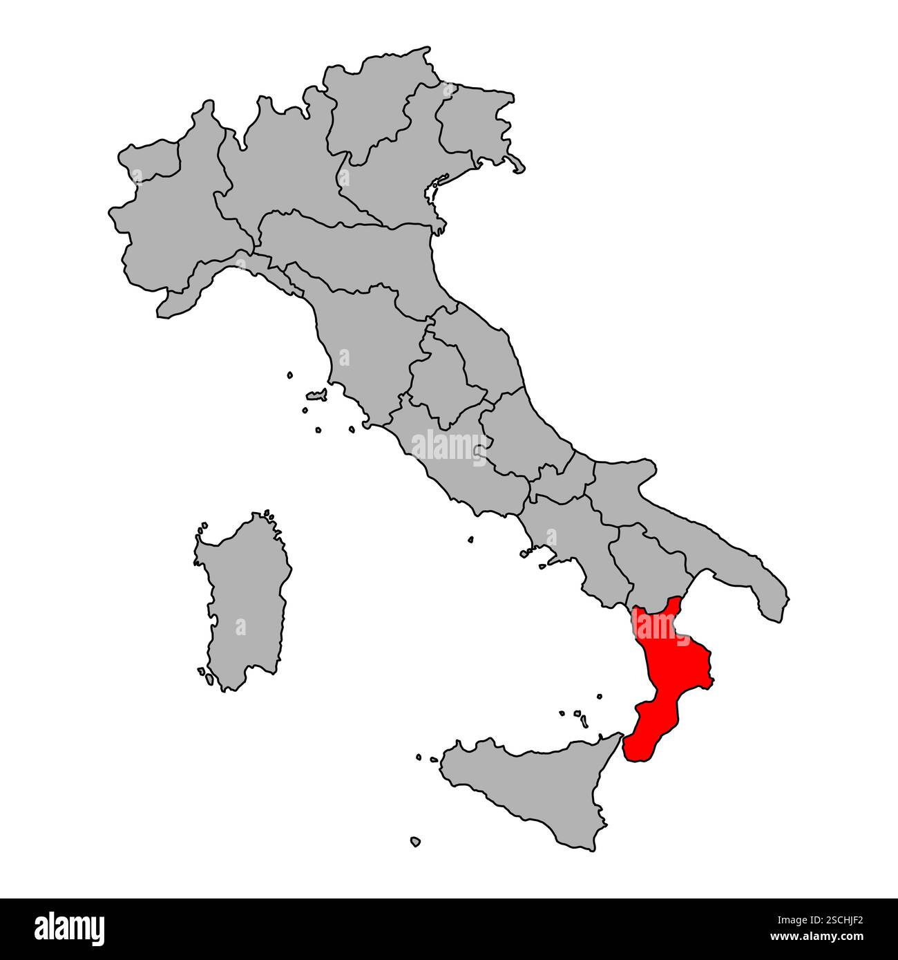 Italy map of Calabria symbol shape, travel web flat concept icon web ...