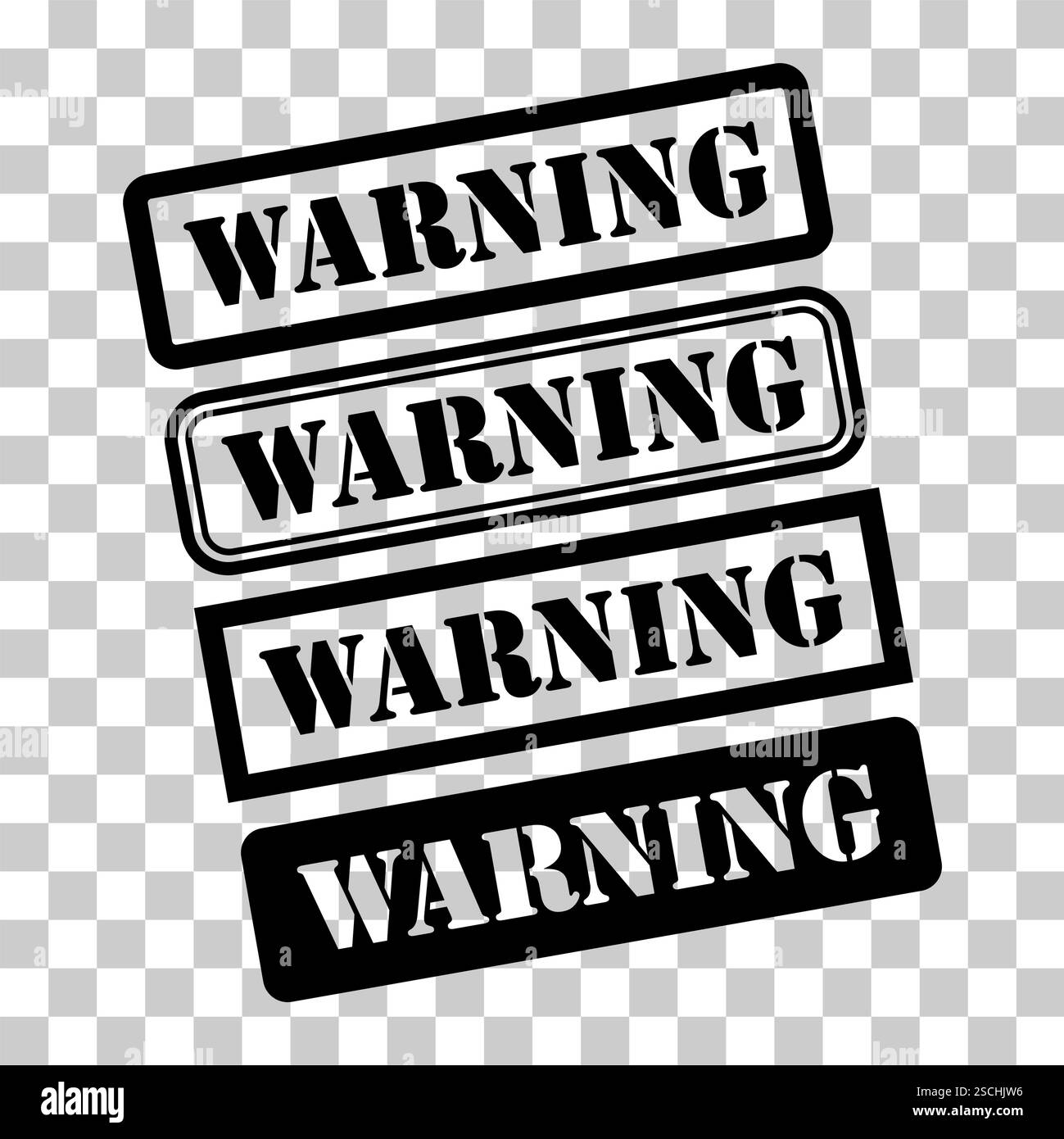 Set of Warning stamp symbol, label sticker sign button, text banner ...