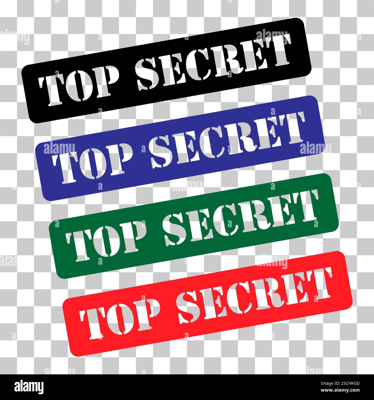 Set of Top secret stamp symbol, label sticker sign button, text banner vector illustration Stock ...