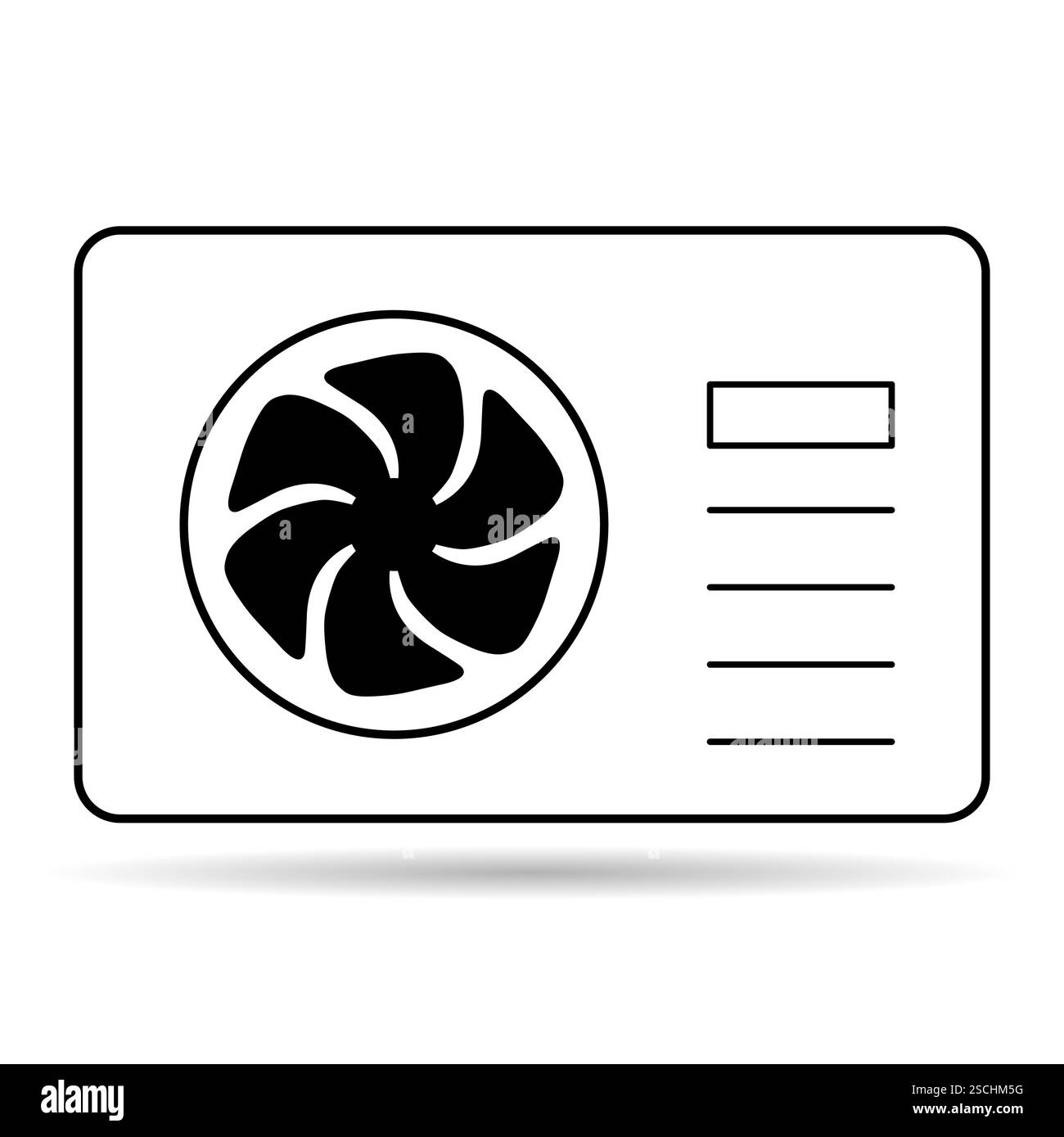 Heat pump air source shadow icon, cooling electric system machine, cool ...