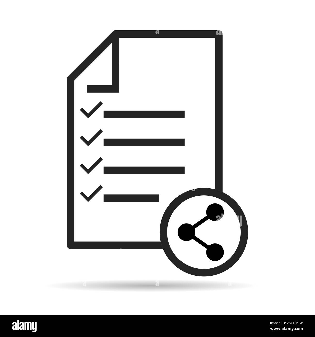 In compliance icon shadow sign, company passed inspection symbol ...