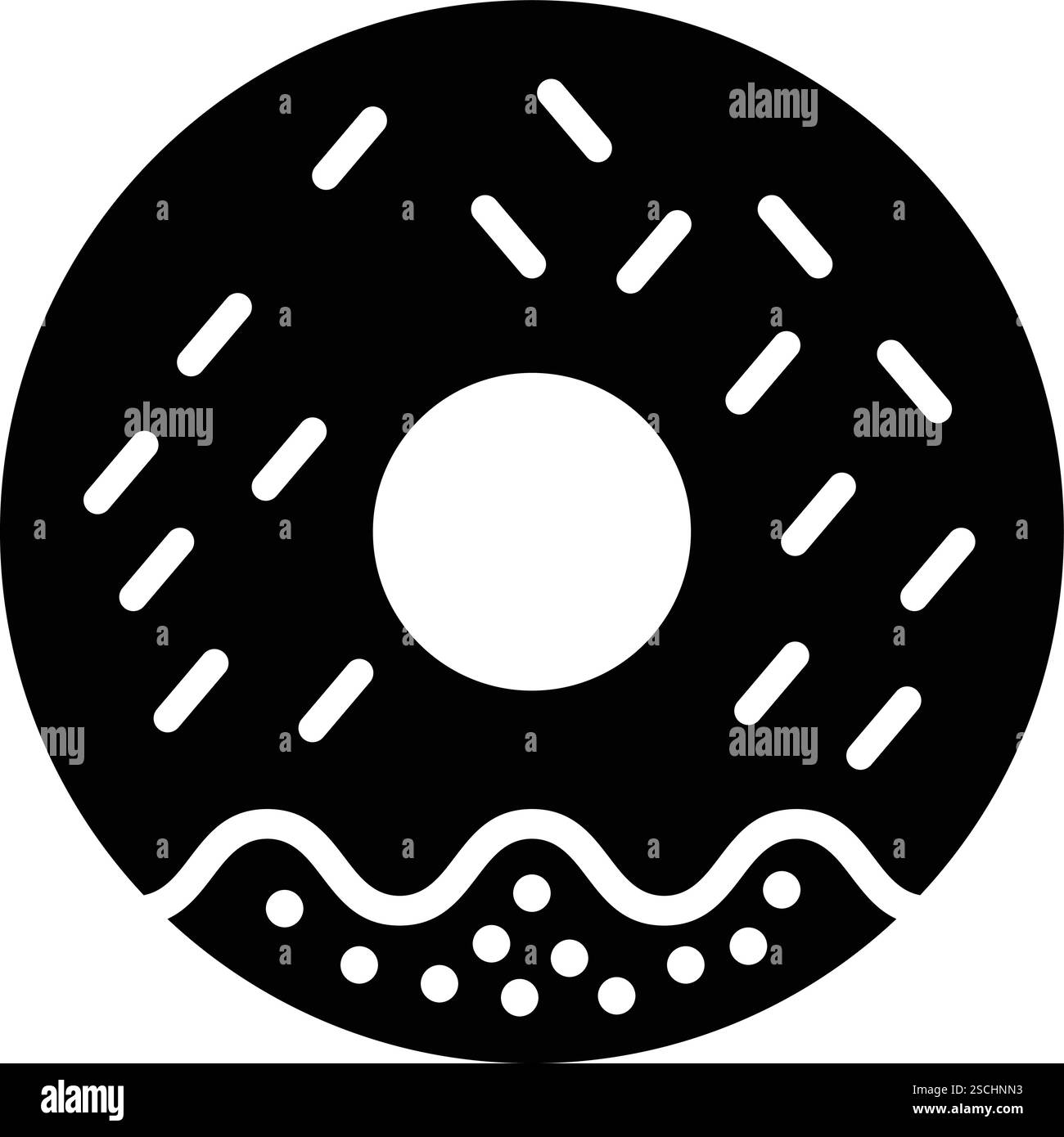 Monochrome donut bakery icon Black and White Stock Photos & Images - Alamy