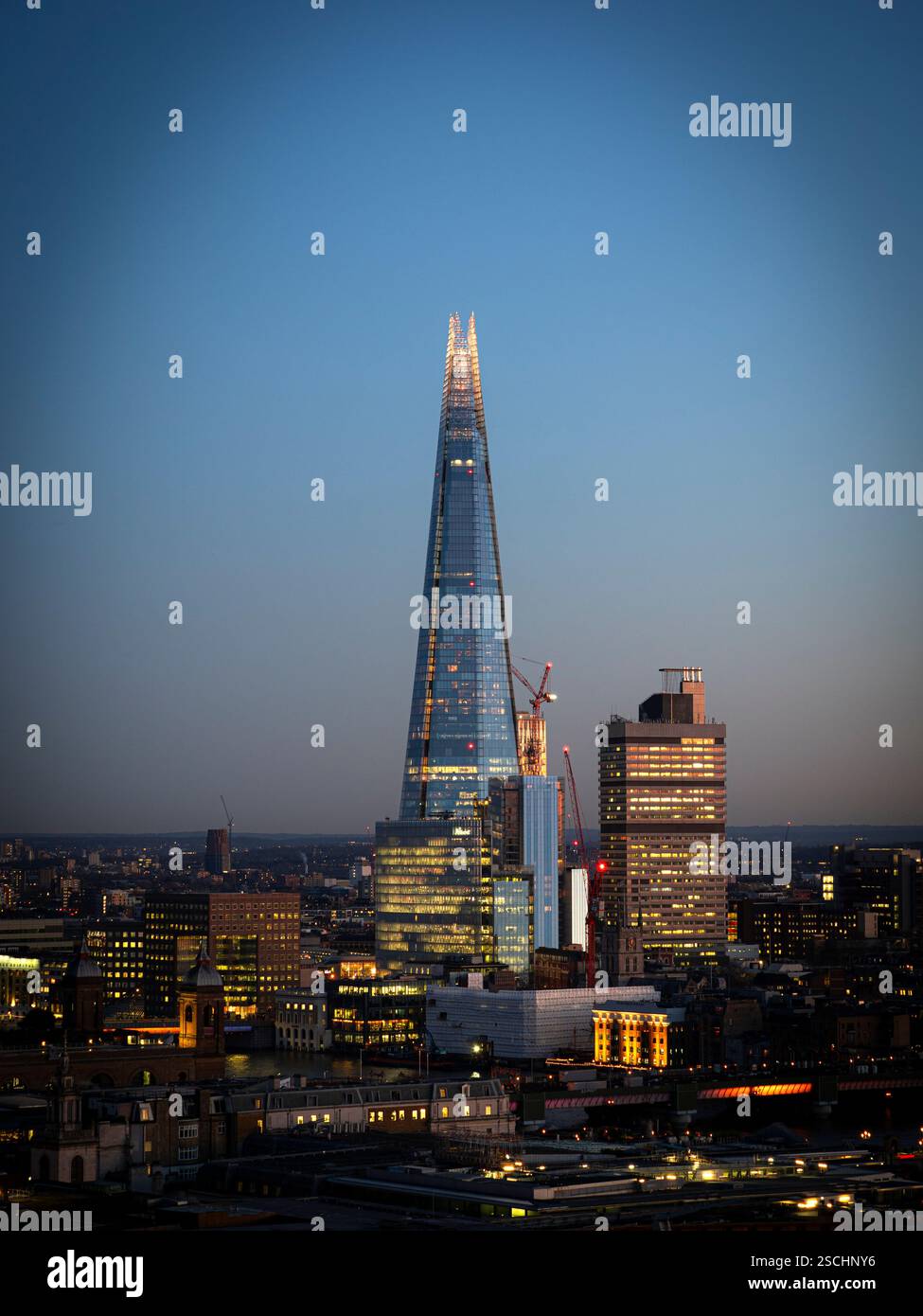 Nighttime view of the Shard, South London, London, England, UK, GB ...