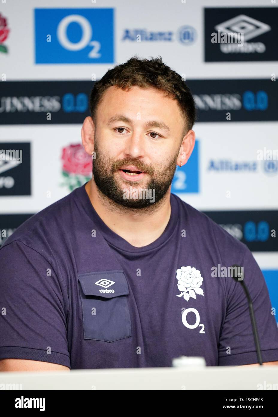 England's Will Stuart during a press conference at the Allianz Stadium ...