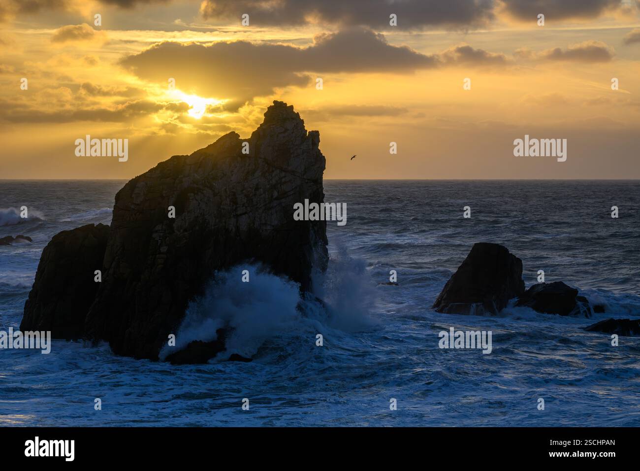 Ursa beach on the Portuguese Atlantic coast with dramatic waves ...