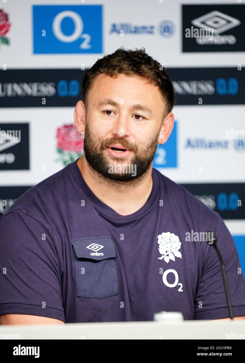 England's Will Stuart during a press conference at the Allianz Stadium ...