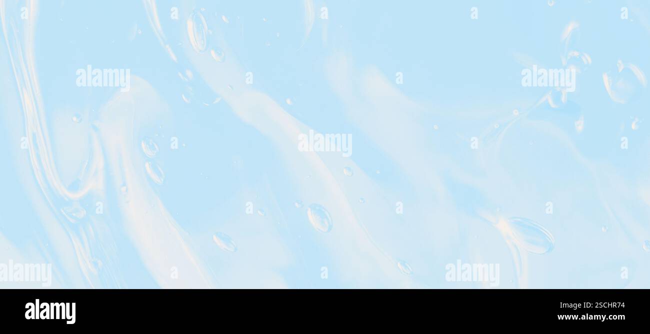 Translucent blue gel with soft shine and air bubbles. moisturizing ...