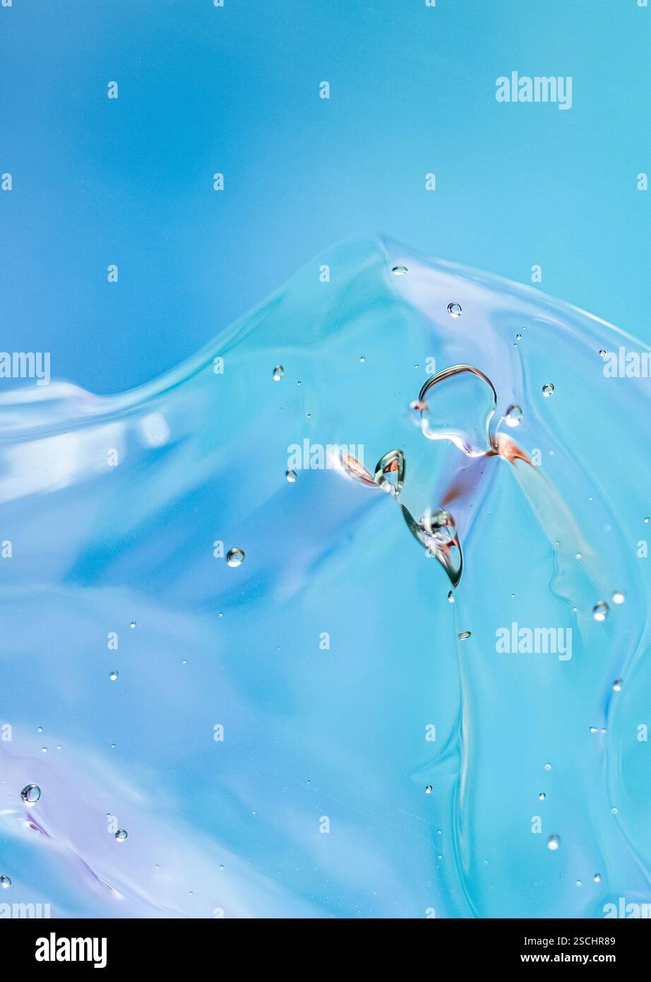 Viscous substance of soft blue color with a fresh and moisturizing ...