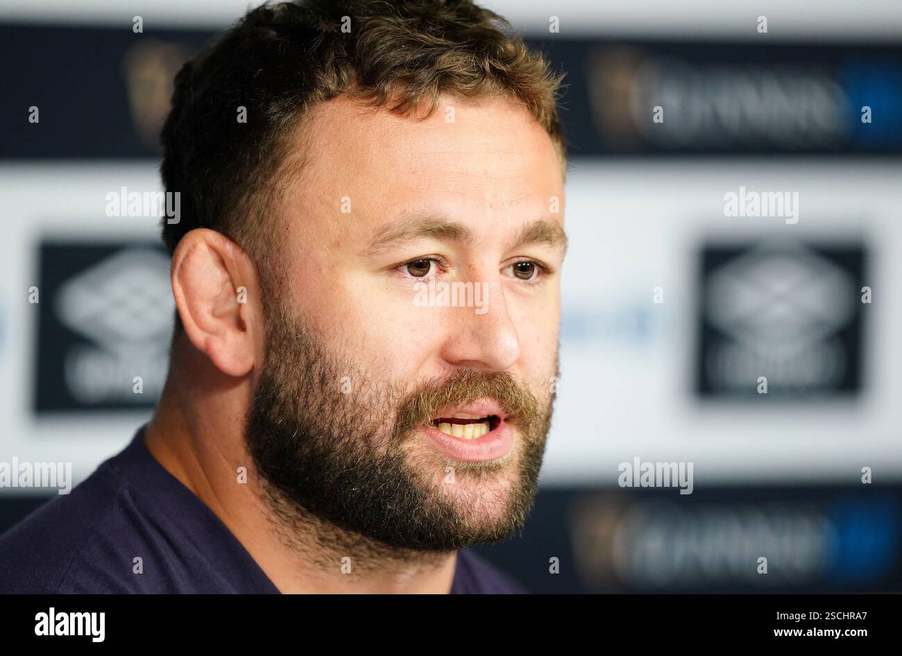England's Will Stuart during a press conference at the Allianz Stadium ...