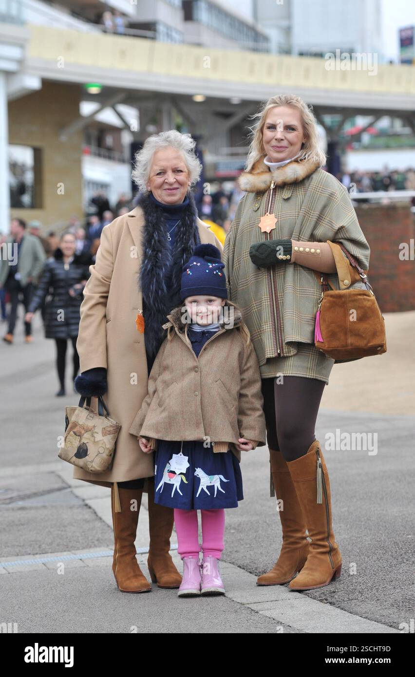 Three generations on Ladies Day, Matilda Tooze aged 5 with grandmother ...