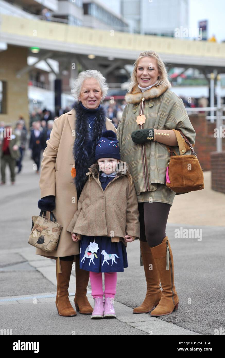 Three generations on Ladies Day, Matilda Tooze aged 5 with grandmother ...
