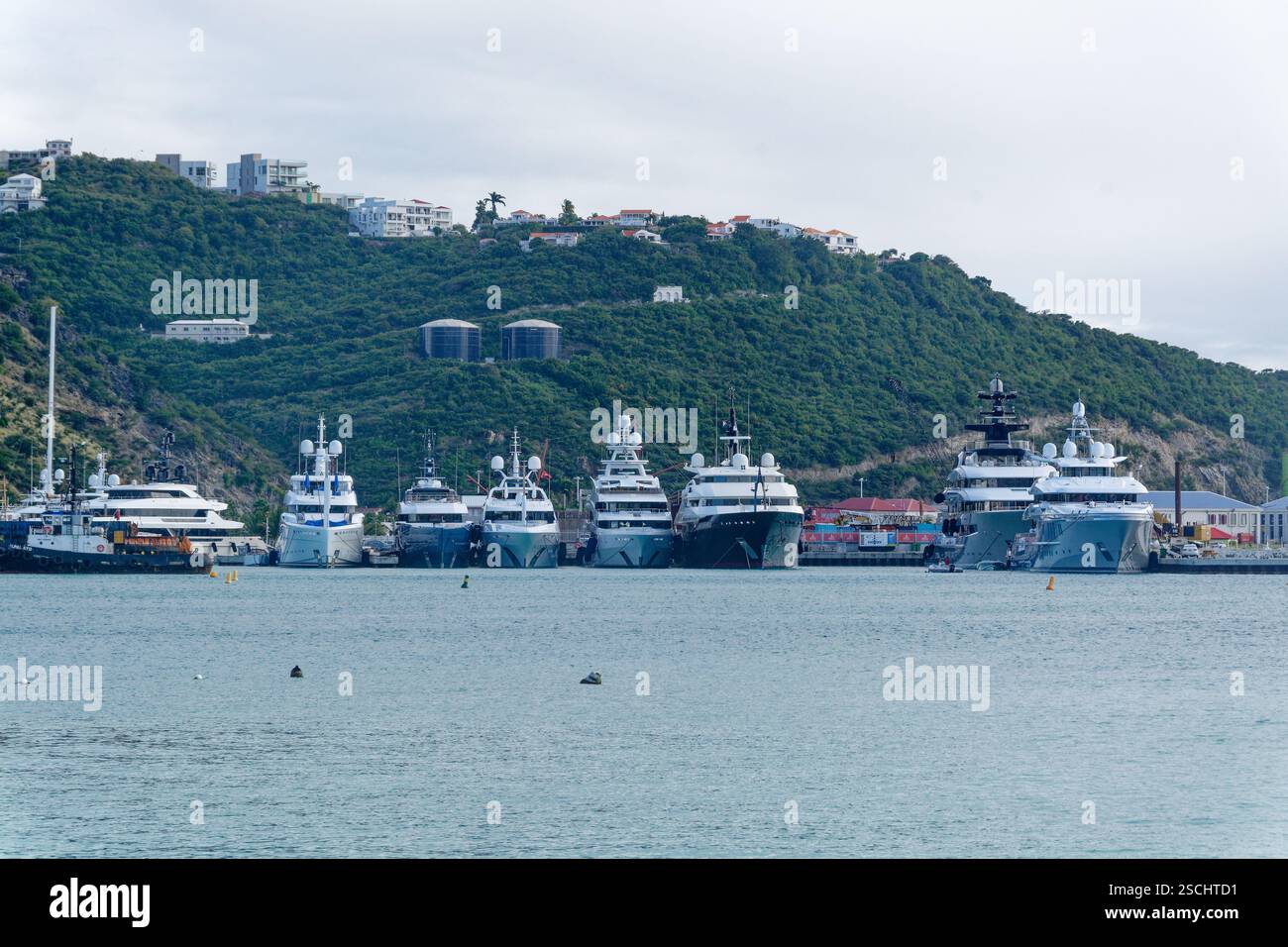 St Maarten Luxury Yachts and Power Cruisers Stock Photo - Alamy
