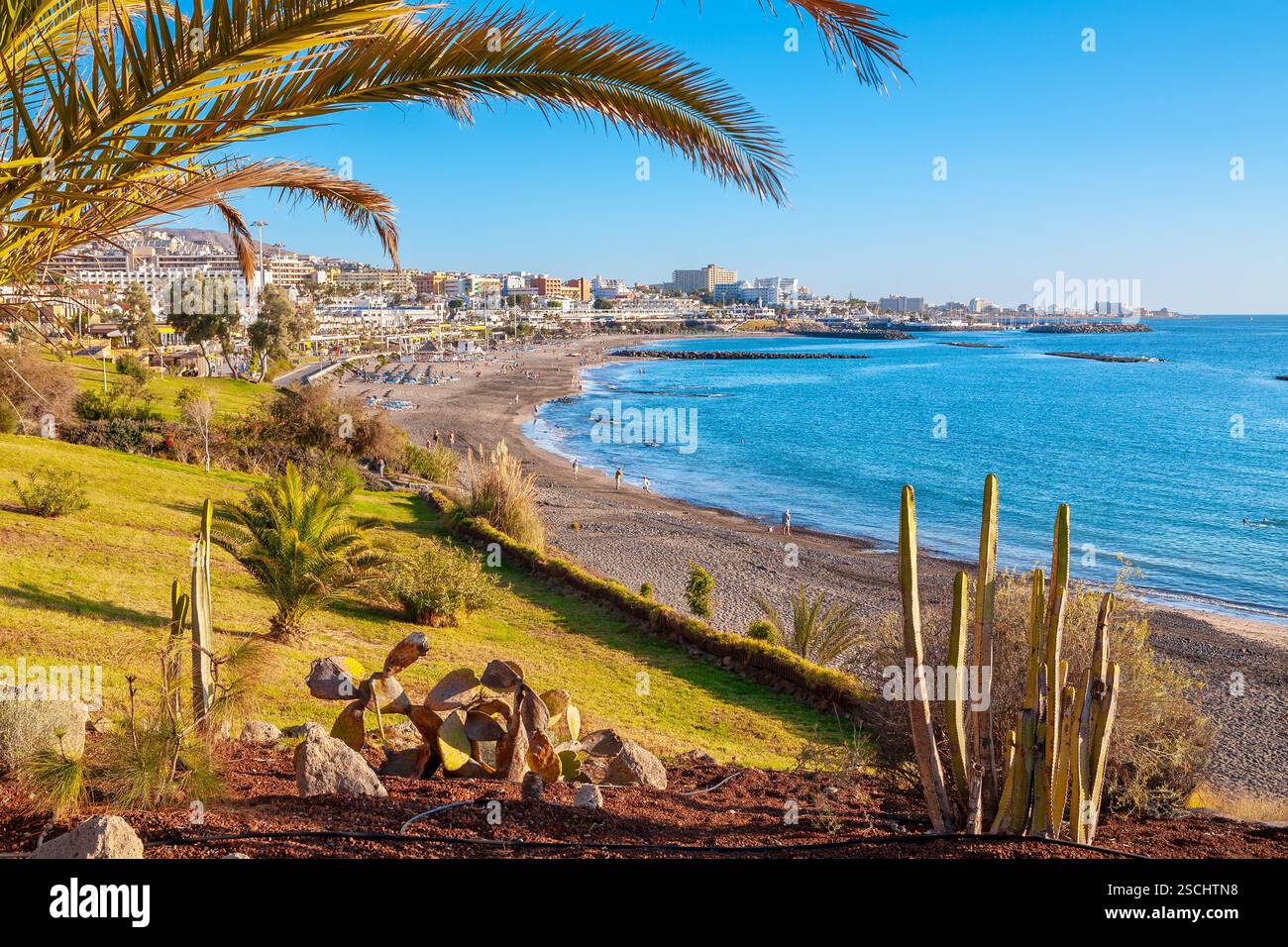 Playa de Fanabe beach at Costa Adeje. Tenerife, Canary Islands, Spain Stock Photo - Alamy