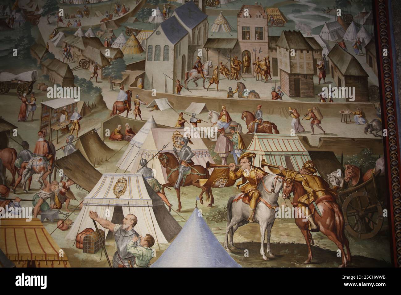 Spain. Room of the battles. Monastery of El Escorial. Battle of Saint ...