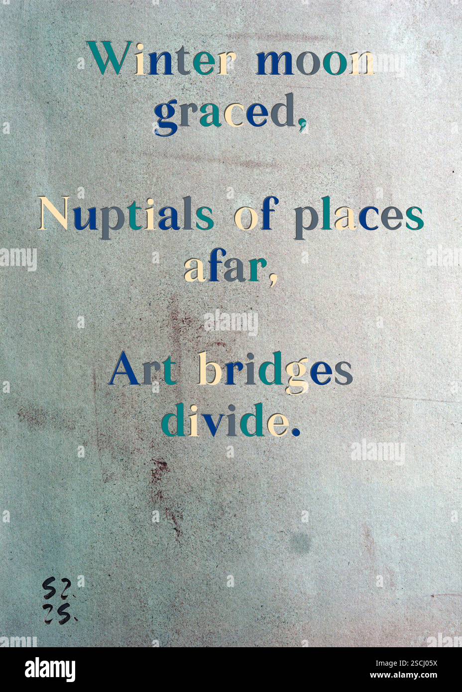 Winter moon graced, Nuptials of places afar, Art bridges divide. Noor ...